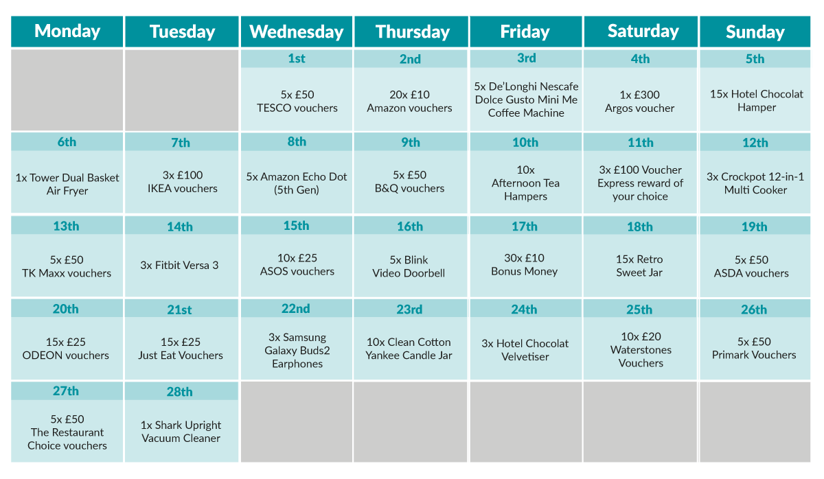 E: 28/02 Win Over £7,800 Worth Of Prizes 1st - 28th February (FB ...