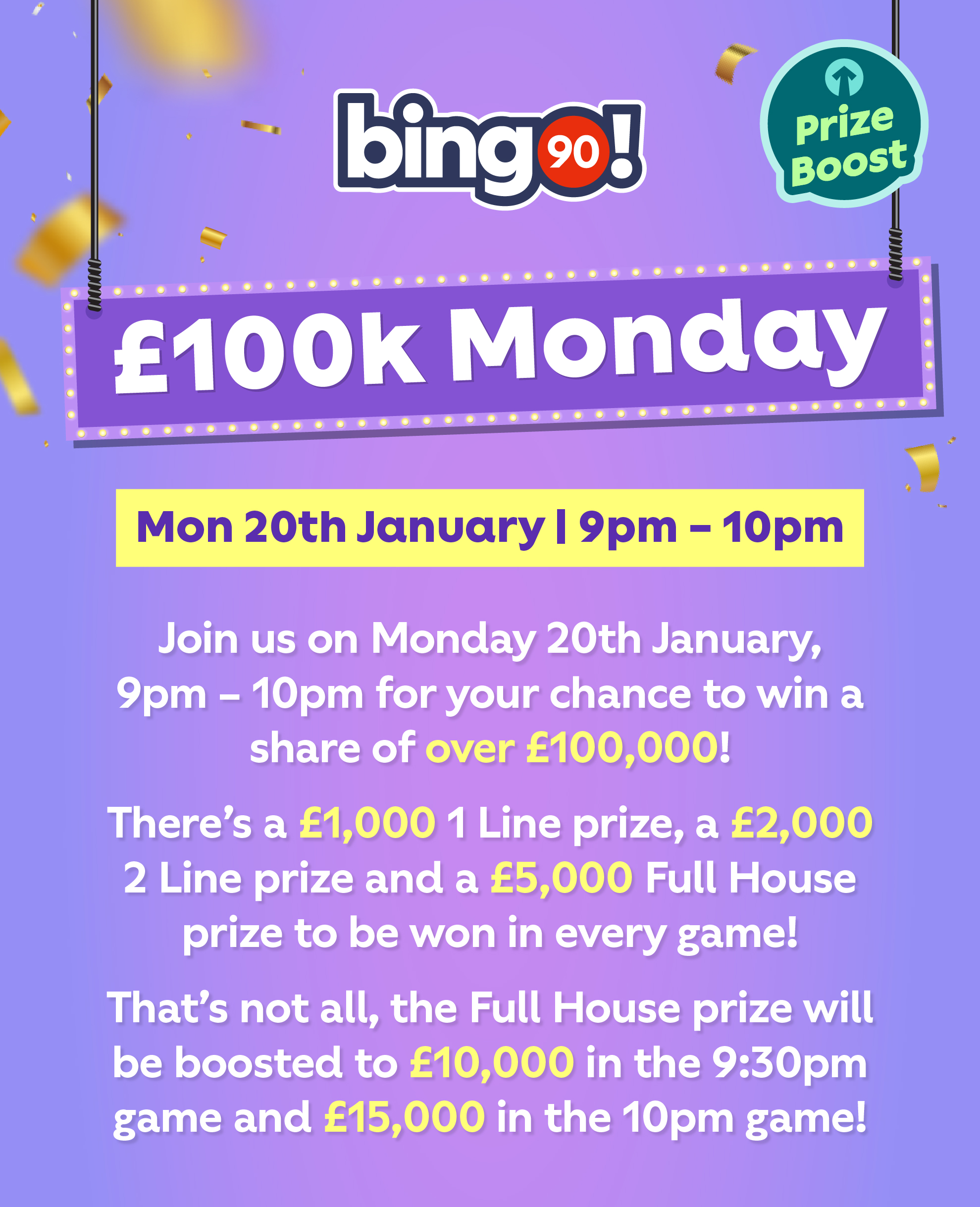 Promotions | £100k Monday | tombola