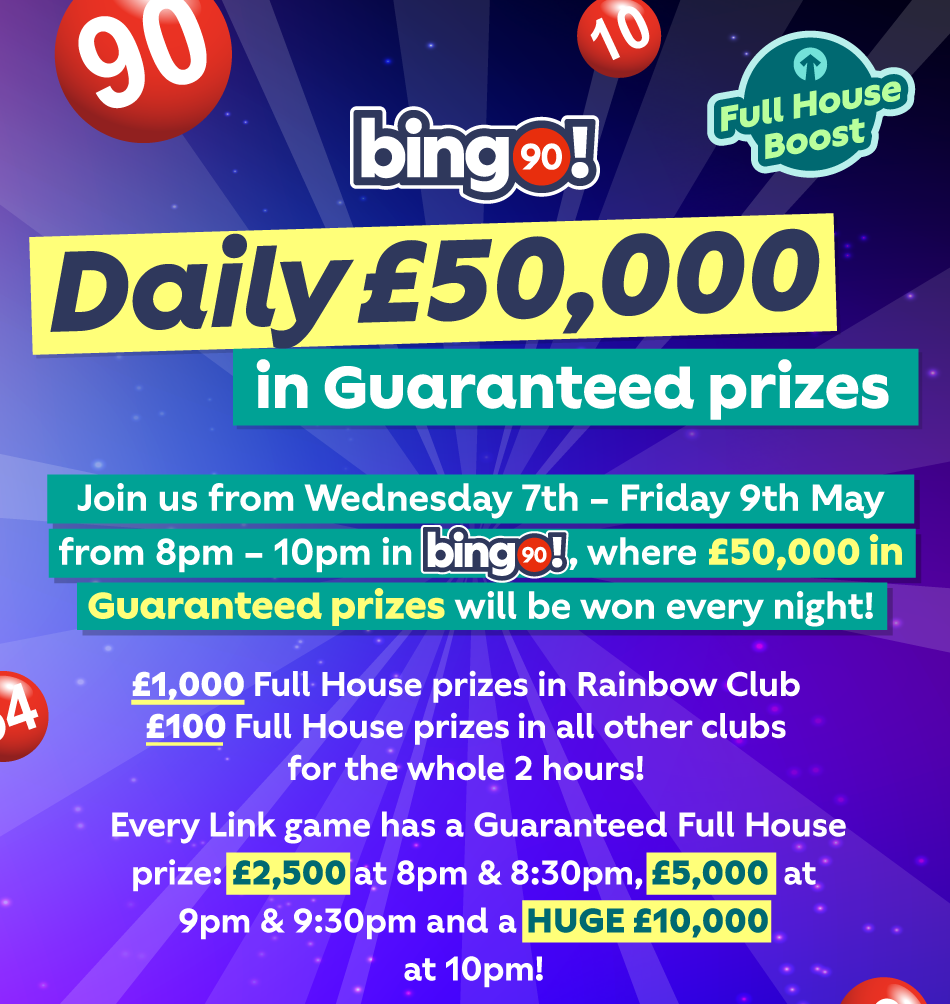 Daily £50,000 in Guaranteed prizes | tombola